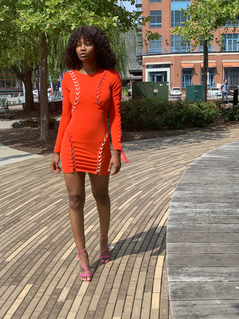 STRIKE OUT | Neon Laced Mini Dress | NoirByJai Fashion Boutique